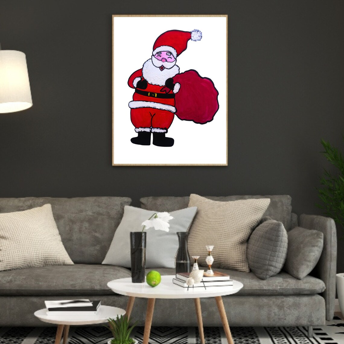 Santa Printable, Christmas Santa Art Print, Santa Claus Christmas ...