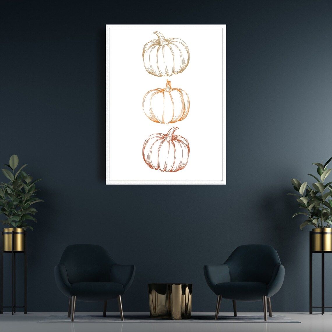 Minimalist Pumpkin Printable Wall Art: Fall Decor Art Print (digital ...