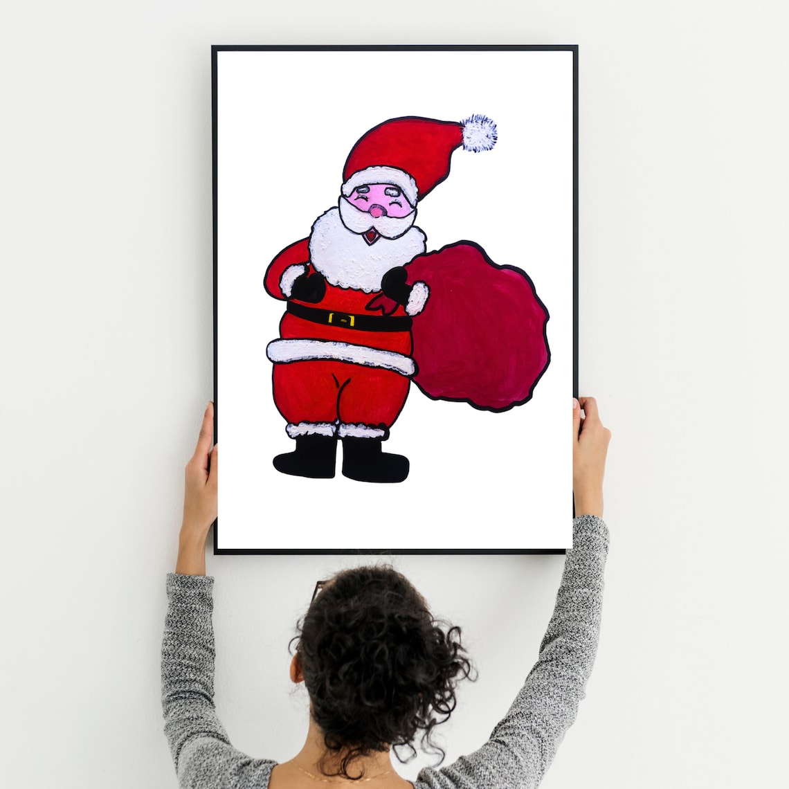 Santa Printable, Christmas Santa Art Print, Santa Claus Christmas ...