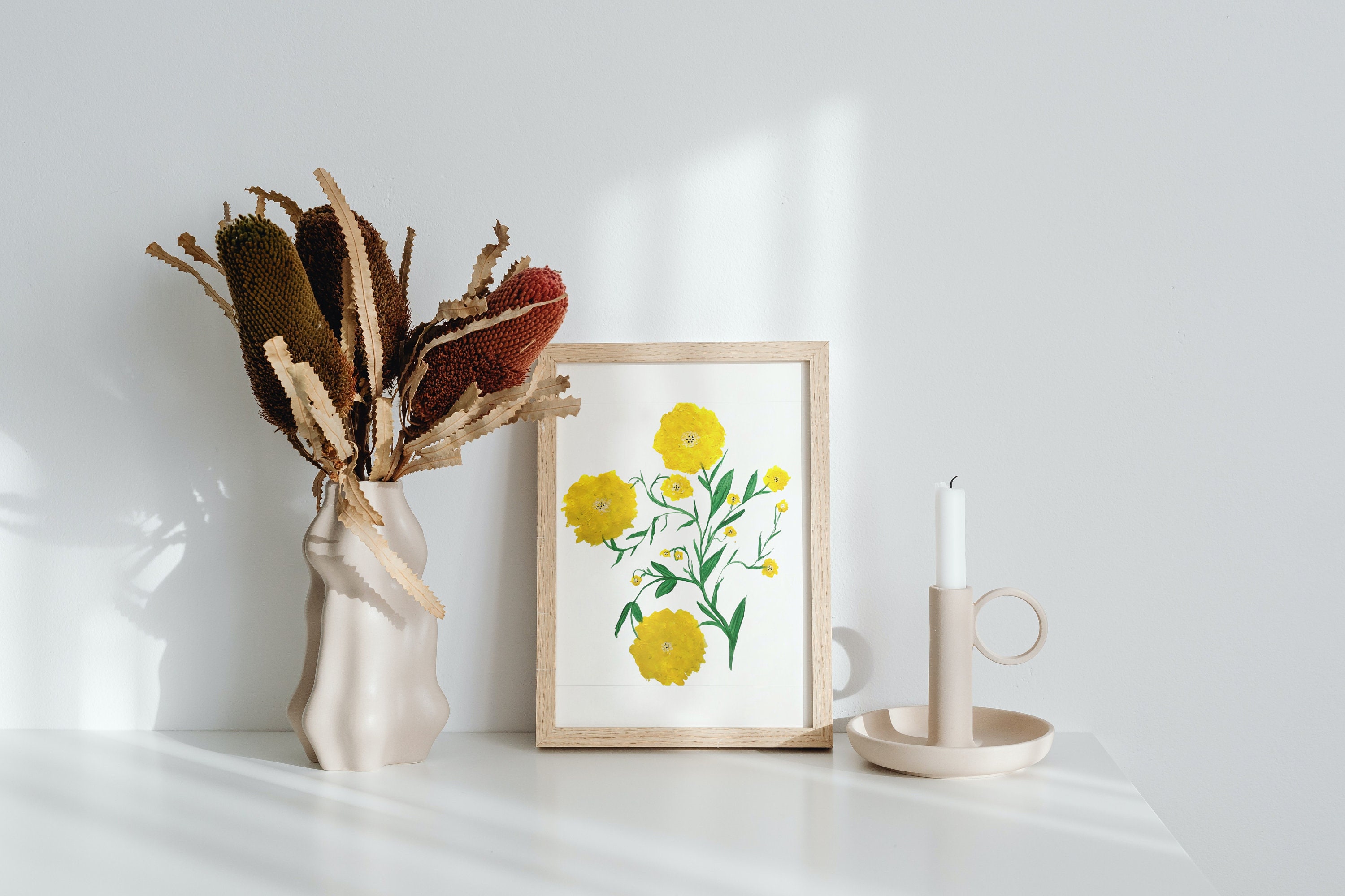 Yellow Botanical Print Flower Printable Art Printable - Etsy