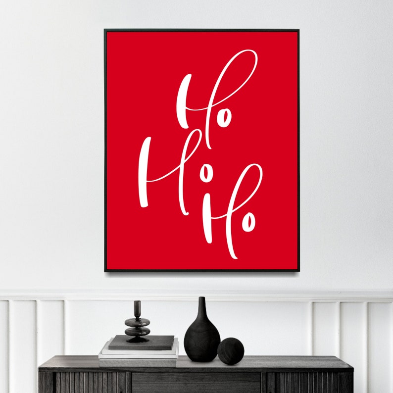 Ho Ho Ho Print, Ho Ho Ho Printable, Christmas Wall Art, Christmas ...