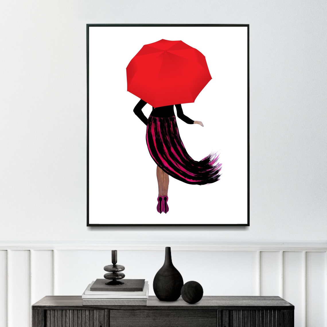 Red Umbrella Digital Download, Beach Decor, Umbrella Printable ...