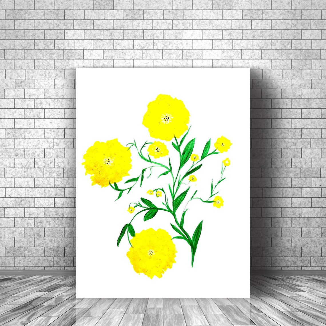 Yellow Botanical Print Flower Printable Art Printable - Etsy