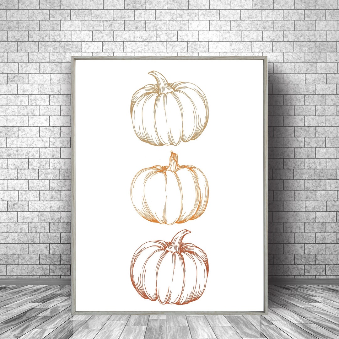 Minimalist Pumpkin Printable Wall Art: Fall Decor Art Print (digital ...