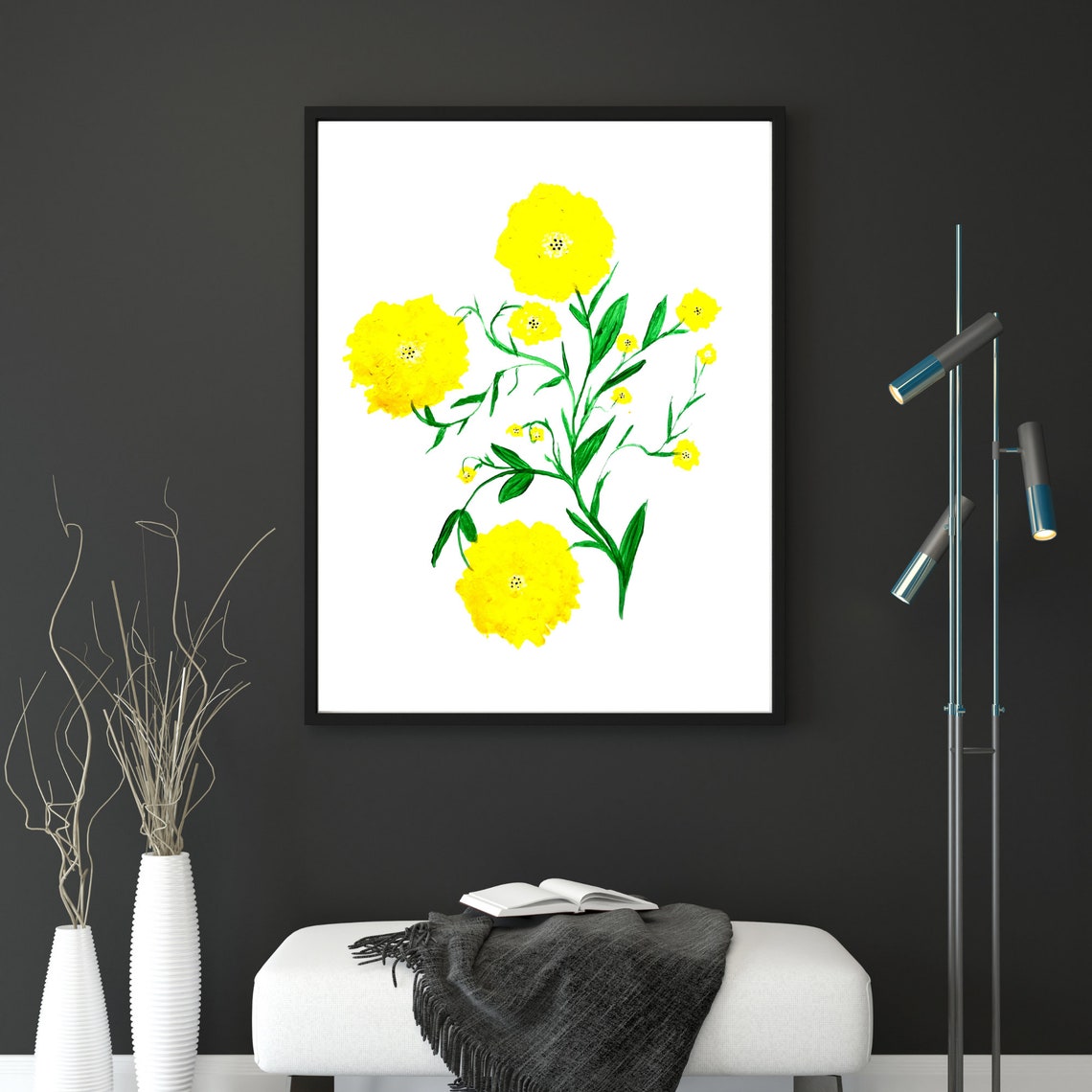 Yellow Botanical Print Flower Printable Art Printable - Etsy
