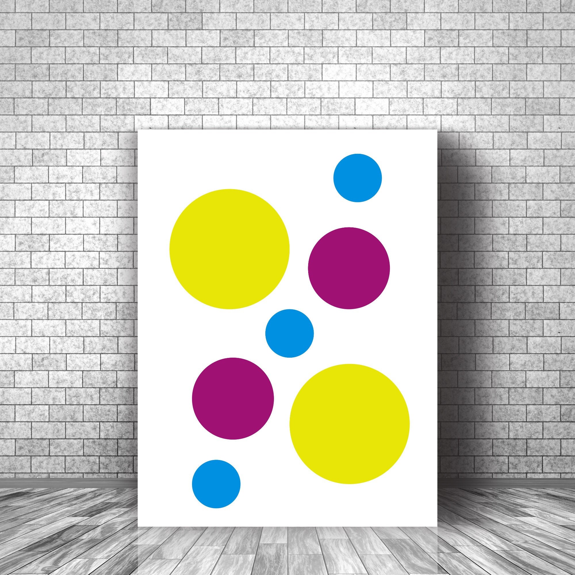 Bright Multicolor Polka Dot Wall Art Modern Circles Art - Etsy