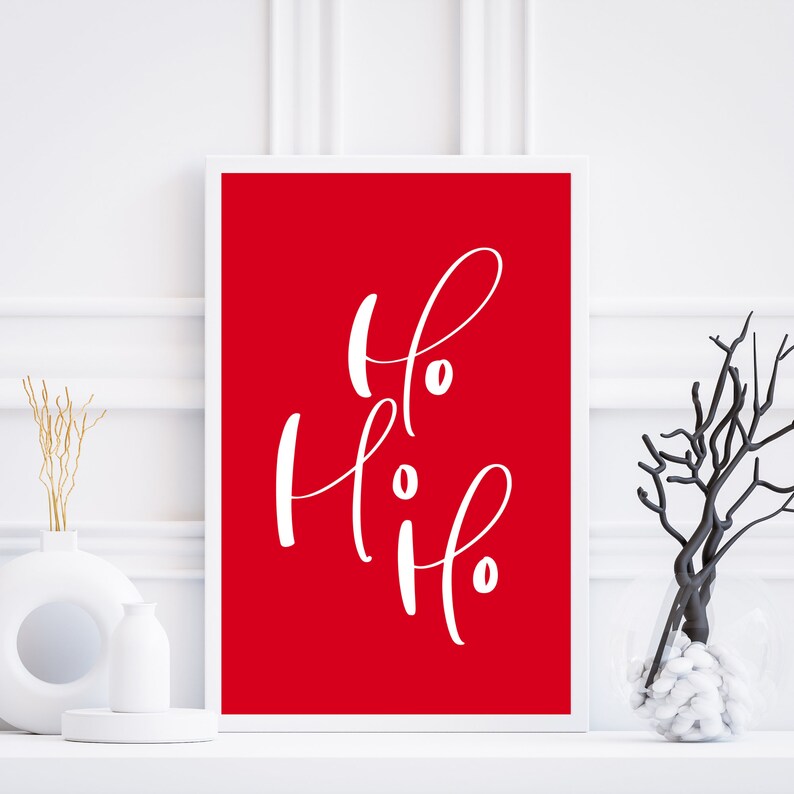 Ho Ho Ho Print, Ho Ho Ho Printable, Christmas Wall Art, Christmas ...