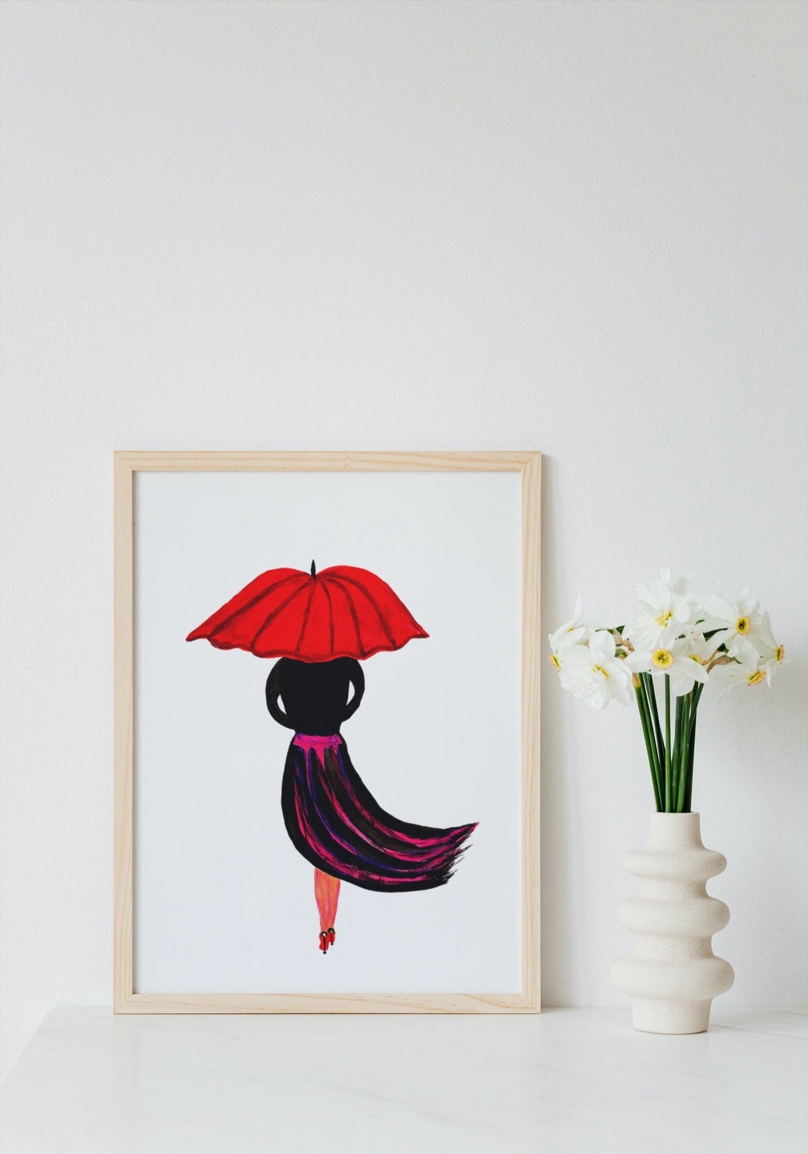 Red Umbrella Digital Download Beach Decor Umbrella Printable | Etsy