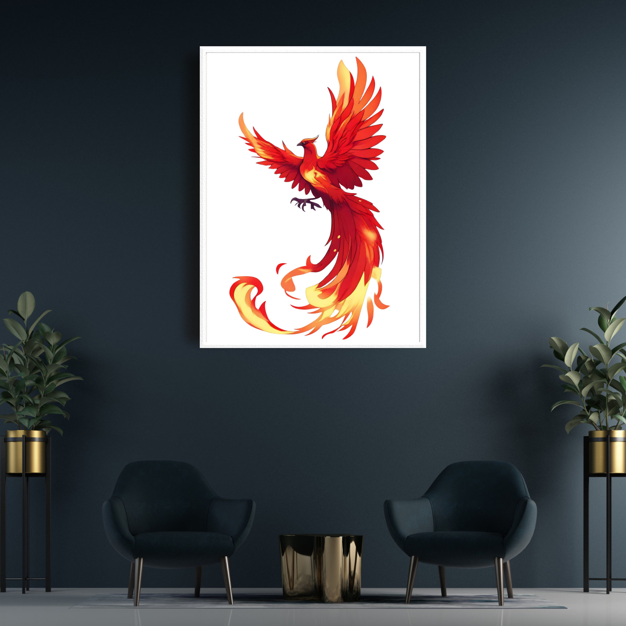 Phoenix Print: Bird Painting Illustration Art Printable (digital ...