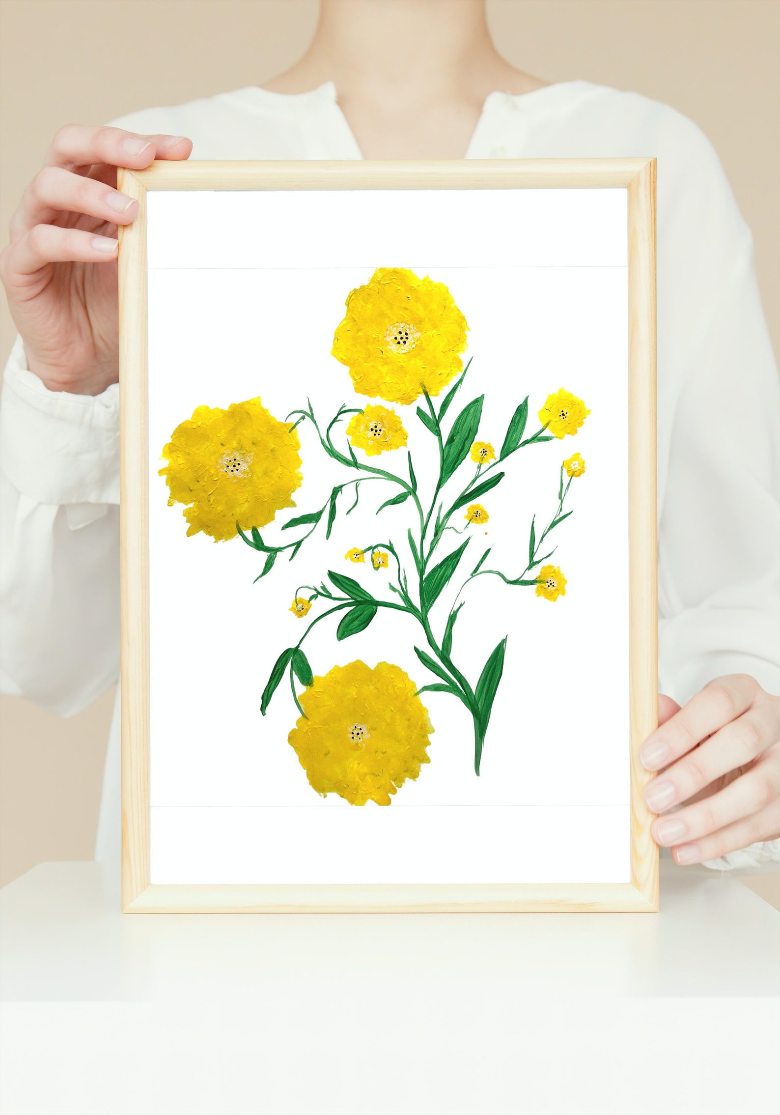 Yellow Botanical Print Flower Printable Art Printable - Etsy