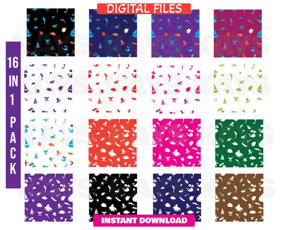 Fish Patterns Png Patterns Svg Sea Animals Svg Digital - Etsy