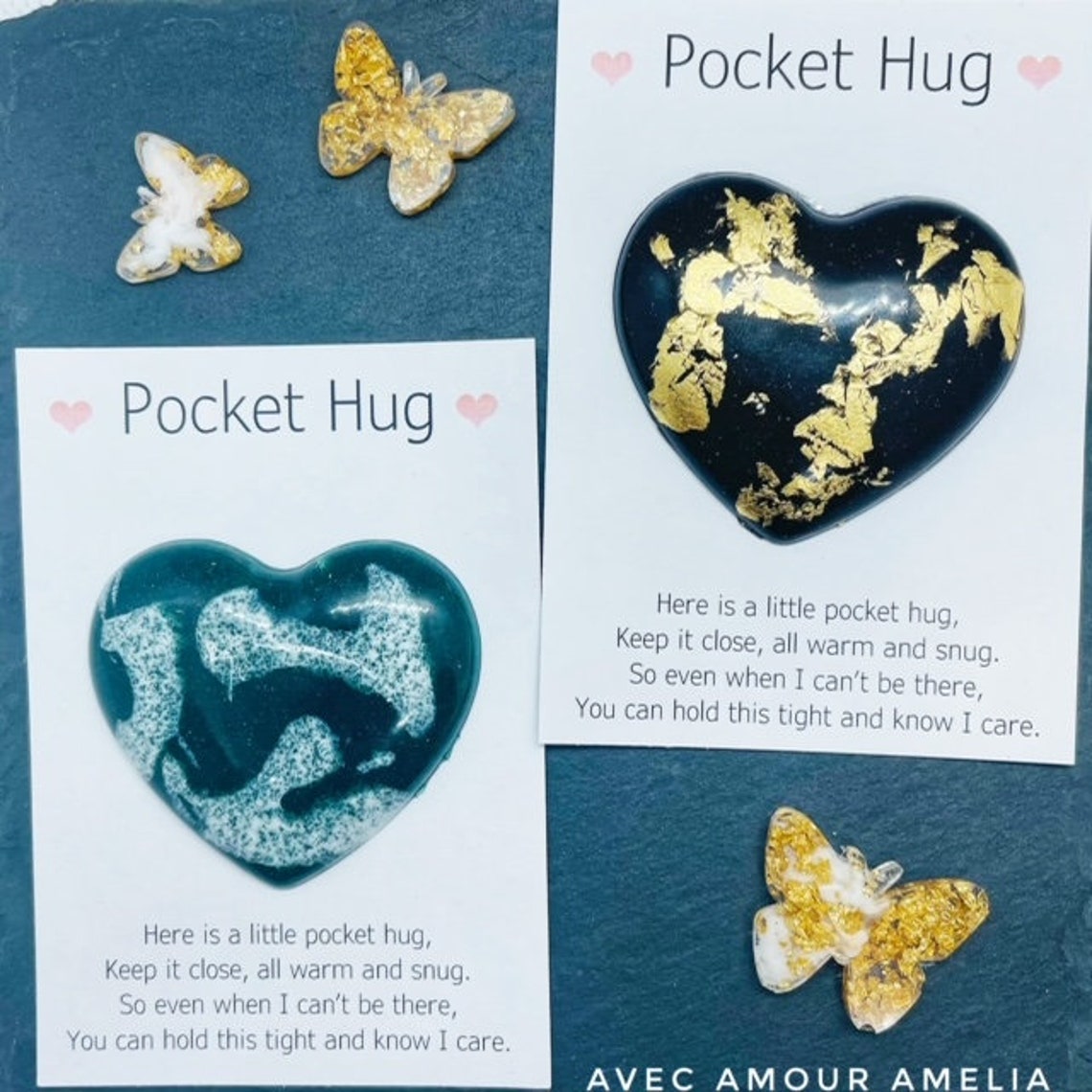 Pocket Hug Heart Pocket Hug Token Resin Heart Keepsake - Etsy