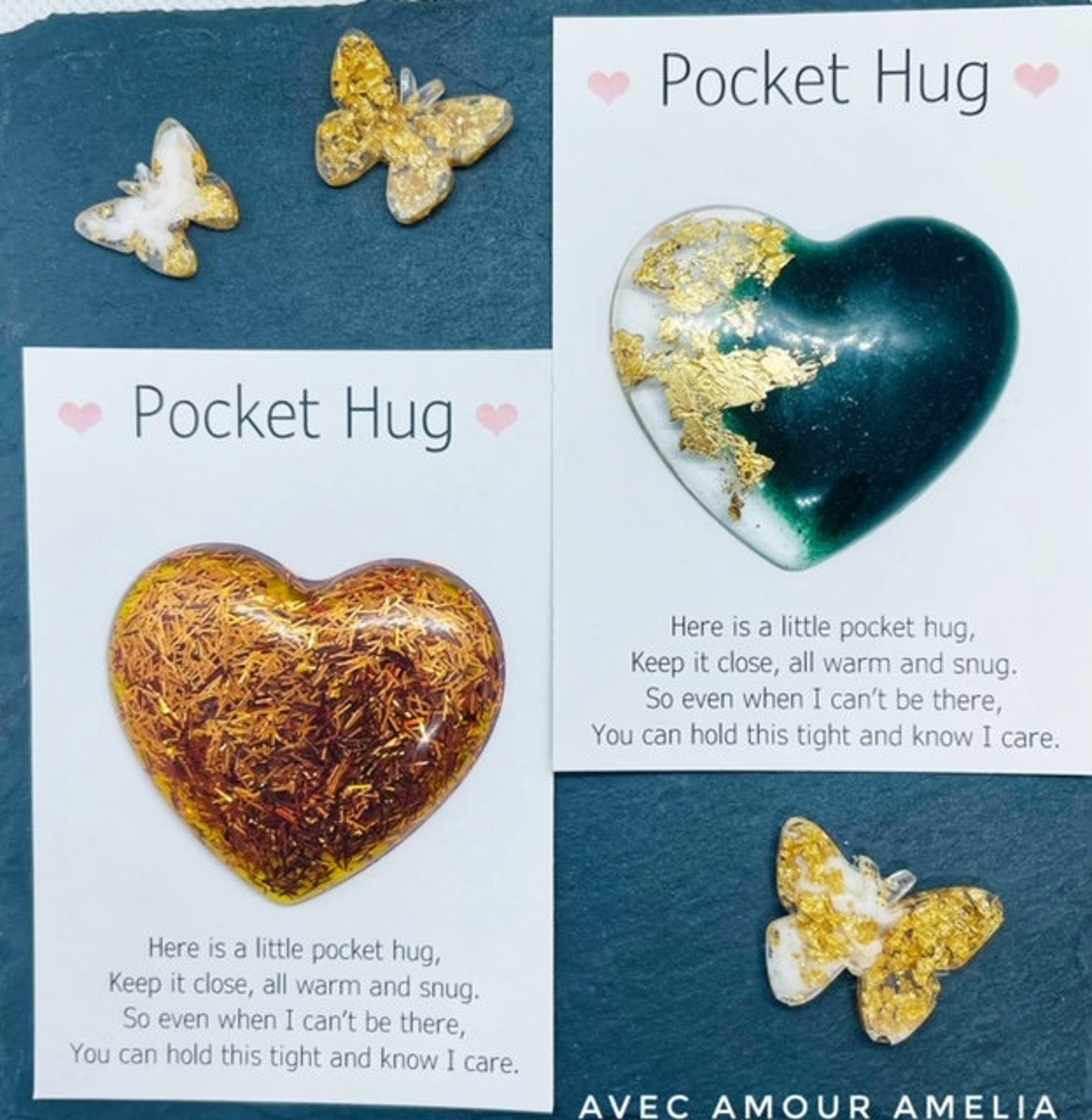 Pocket Hug Heart Pocket Hug Token Resin Heart Keepsake - Etsy