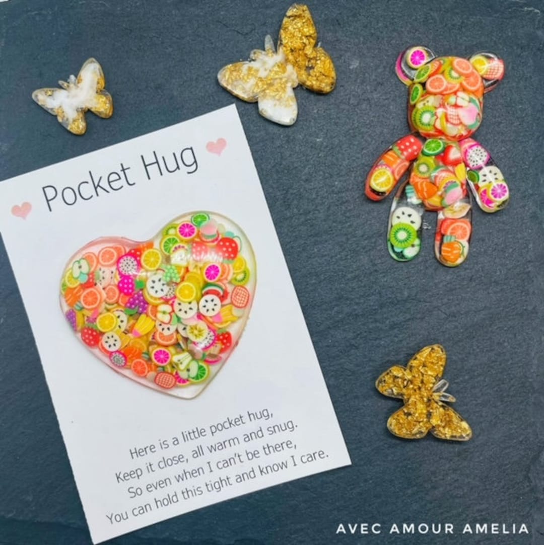 Pocket Hug Heart, Pocket Hug Token, Resin Heart, Keepsake Gifts for Her ...