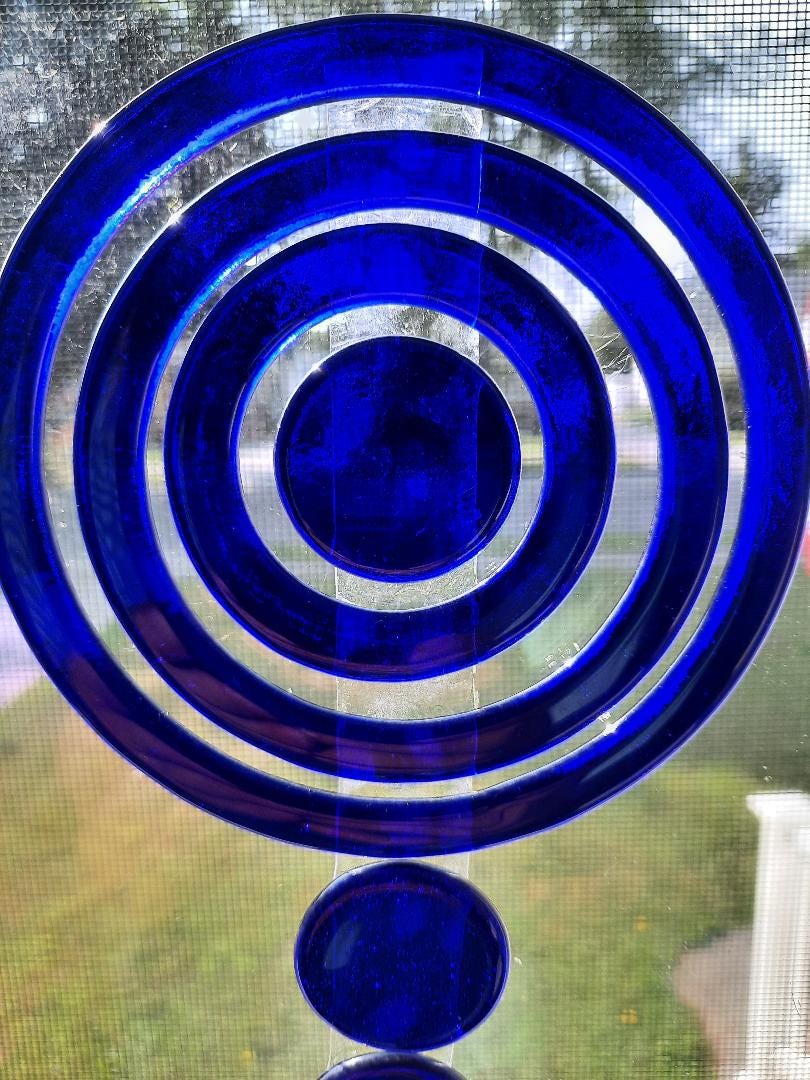 Pre-cut Glass Midnight Blue Circles/ Rings 96 COE - Etsy