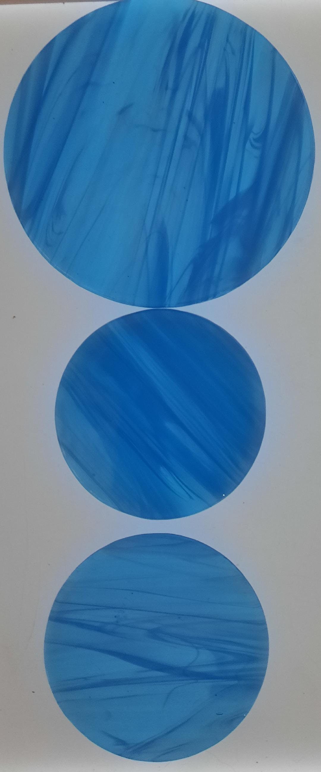 Glass Circles 96 COE Sky Blue With White Wisps Oceanside - Etsy