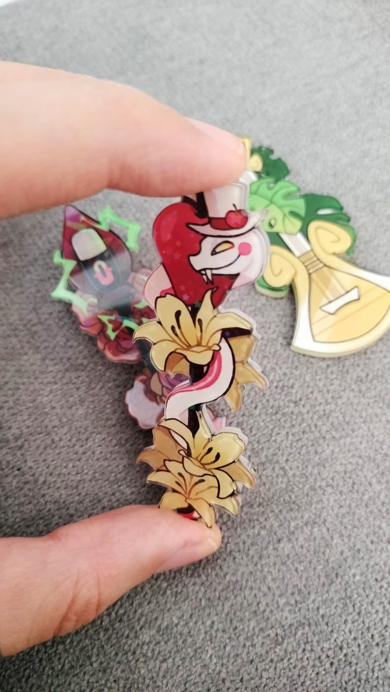 Alastor, Lucifer and Adam Holo Acrylic Pin Hazbin Hotel - Etsy