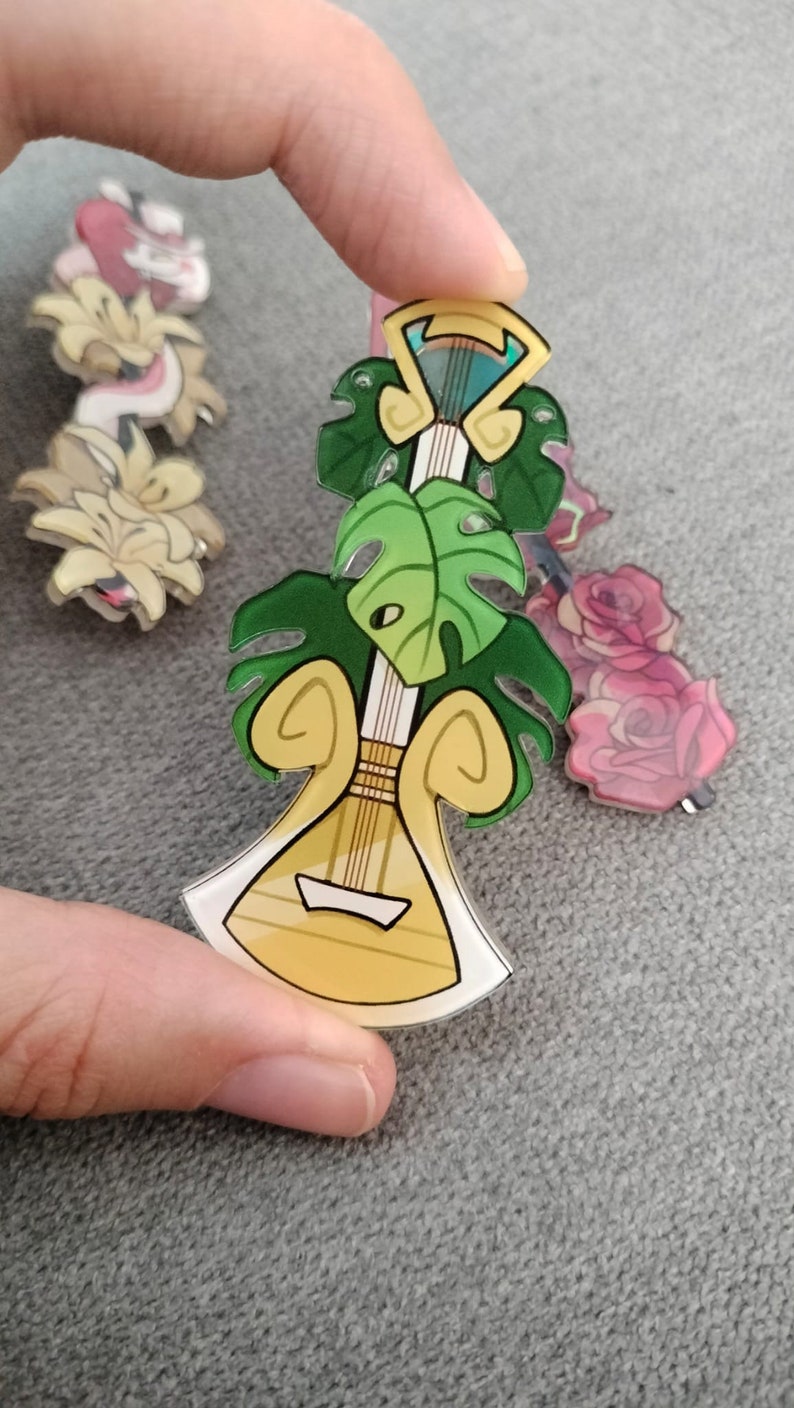 Alastor, Lucifer and Adam Holo Acrylic Pin Hazbin Hotel - Etsy