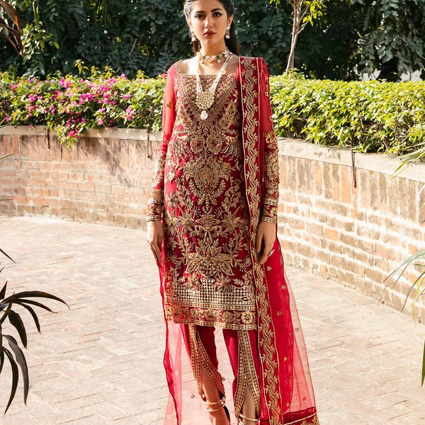 Red Salwar Kameez - Etsy