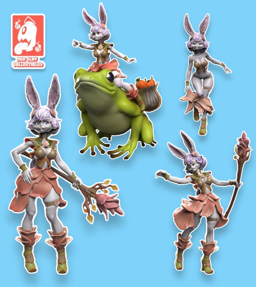 The Floral Druid Miniatures, Violet Tabletop Red Clay Collectibles ...
