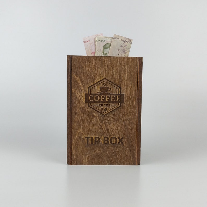 Personalized Wooden Tipping Box, Restaurant Tip Box, Custom Money Box ...