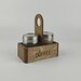 Rustic Wood Condiment Caddy With Logo Salt Pepper Sugar - Etsy