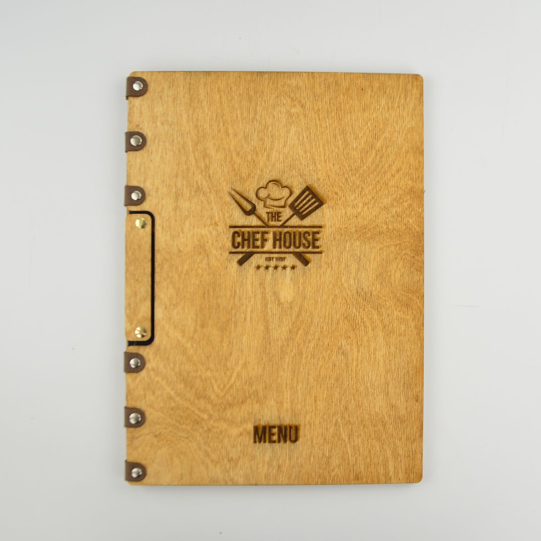 Wooden Menu Holder A5-A4, Engraved Menu Holder, Restaurant Menu Folder ...