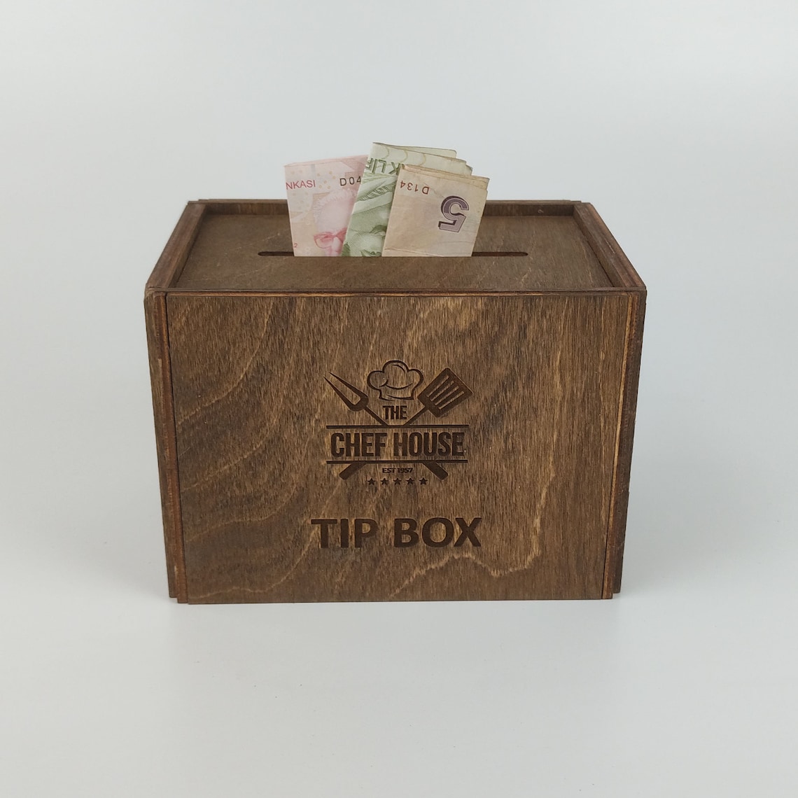 Personalized Wooden Tipping Box Restaurant Tip Box Custom - Etsy