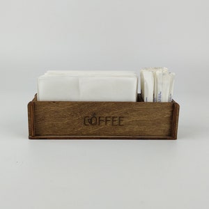Custom Wooden Napkin Holder Organizer With Logo, Coffee Rustic Salt ...
