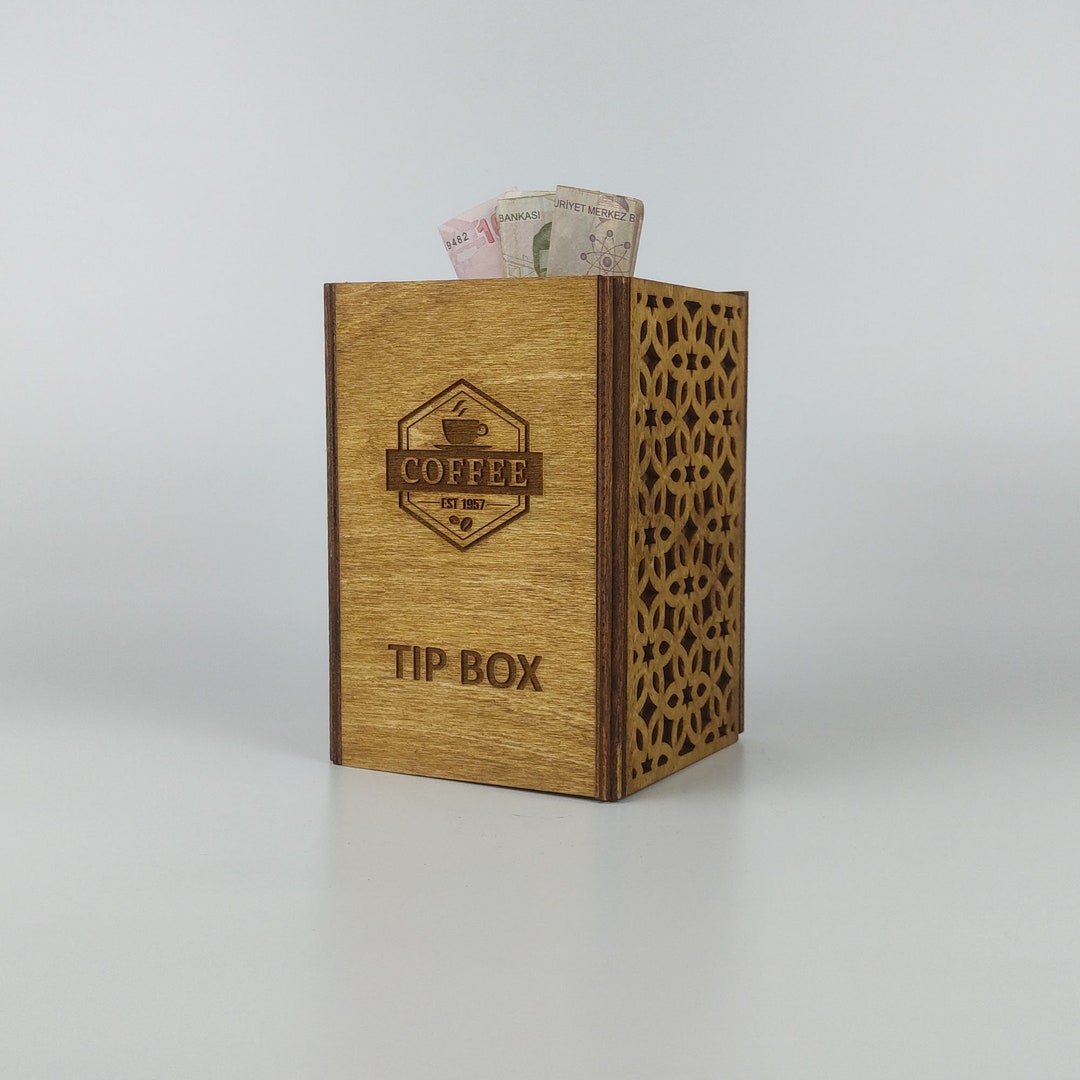 Personalized Wooden Tipping Box, Restaurant Tip Box, Custom Money Box ...
