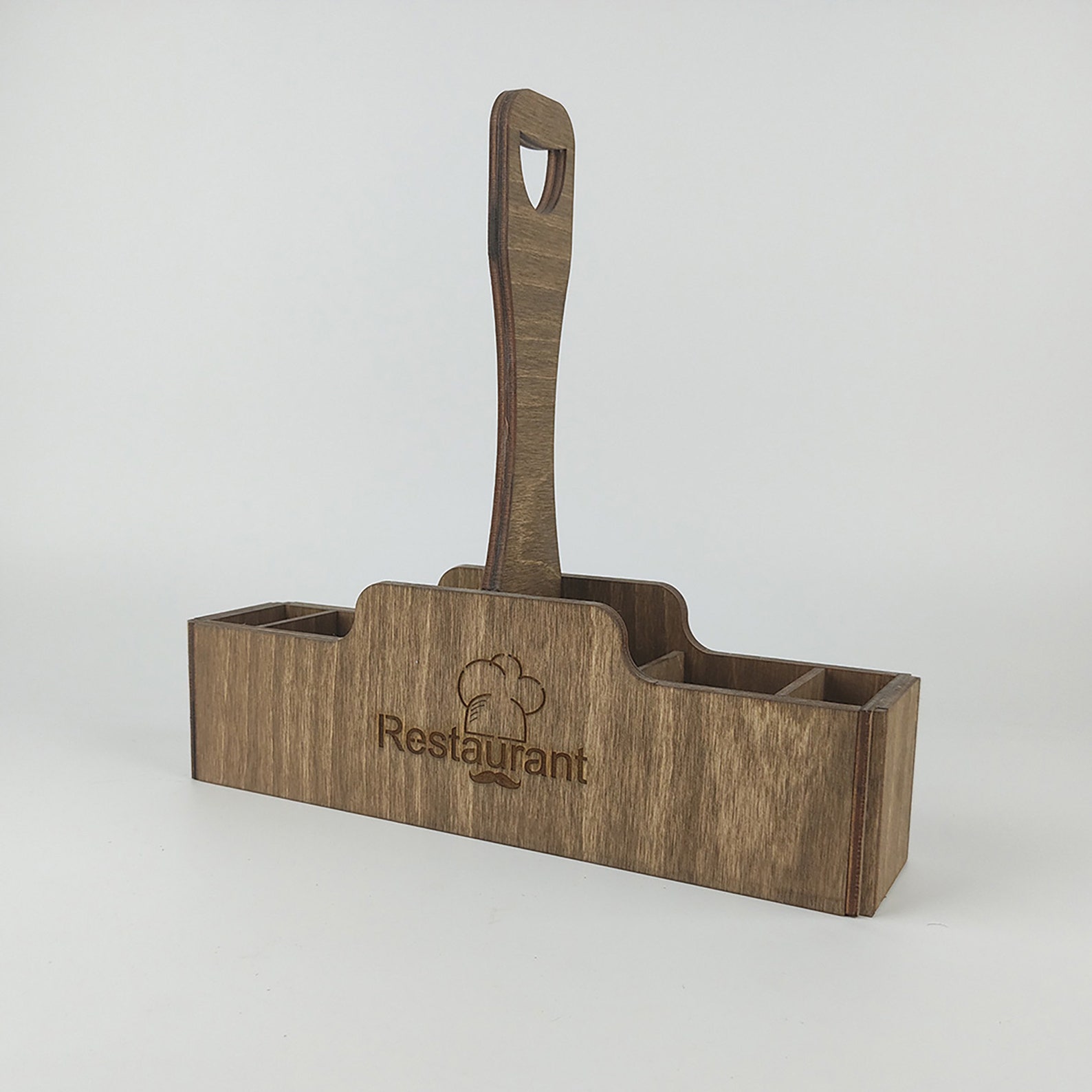 Rustic Wood Condiment Caddy With Logo Salt Pepper Sugar - Etsy