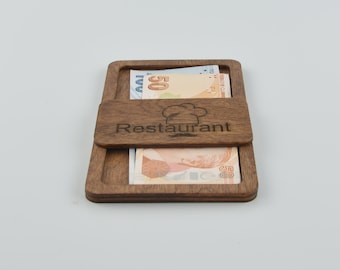 Custom Check Presenter Wooden Check Presenter Receipt Holder Restaurant ...