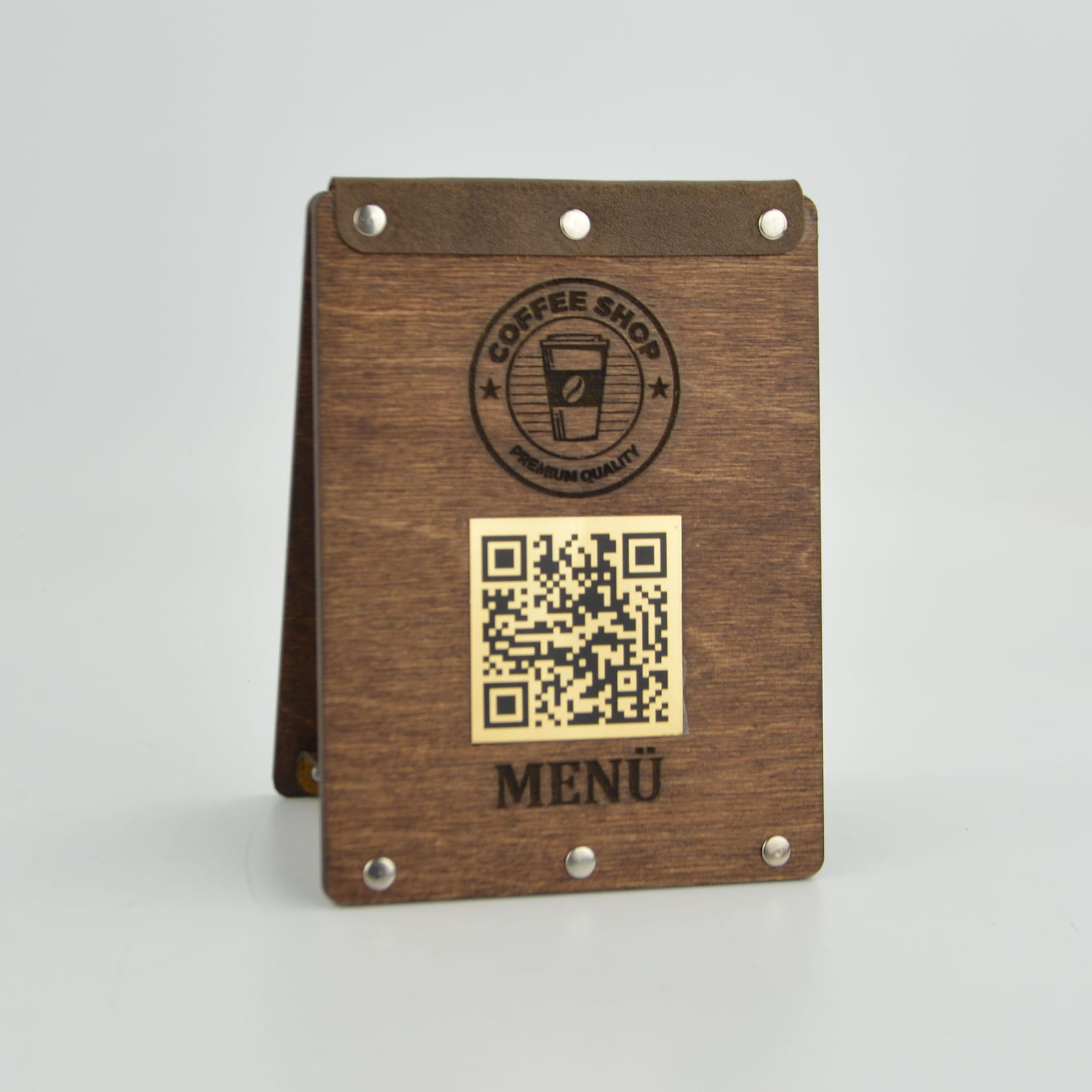 QR Code Menu Sign, Restaurant Menu, Wooden Table Menu, Scan for Menu ...
