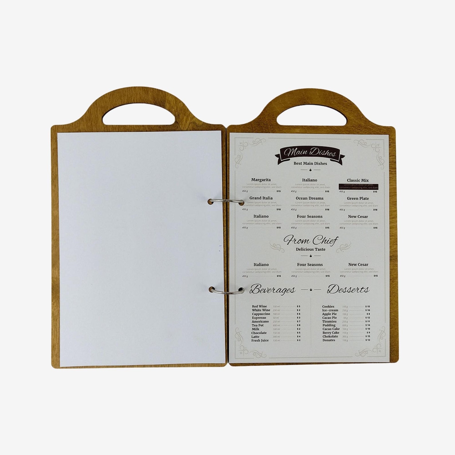 Wooden Menu Holder A5-A4 Engraved Menu Holder Restaurant - Etsy