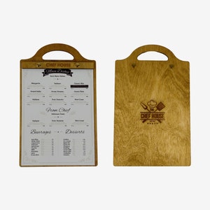 Wooden Menu Holder A5-A4, Engraved Menu Holder, Restaurant Menu Folder ...