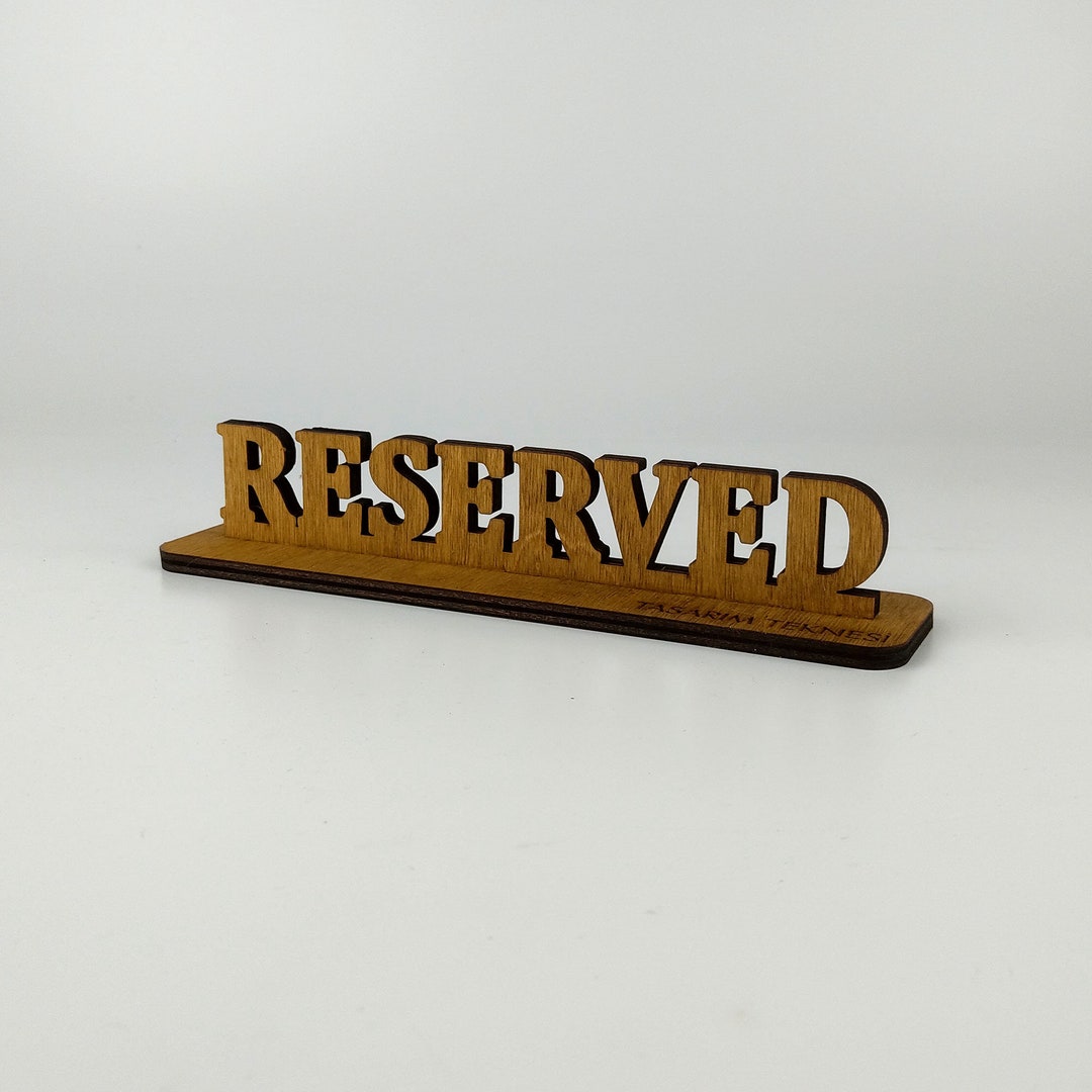 Reserved Table Sign, Wooden Rusctic Board, Reserved Restaurant Sign ...