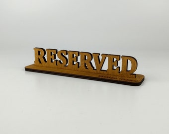 Reserved Table Sign, Wooden Rusctic Board, Reserved Restaurant Sign ...