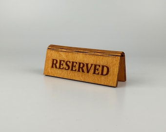 Reserved Table Sign, Wooden Rusctic Board, Reserved Restaurant Sign ...