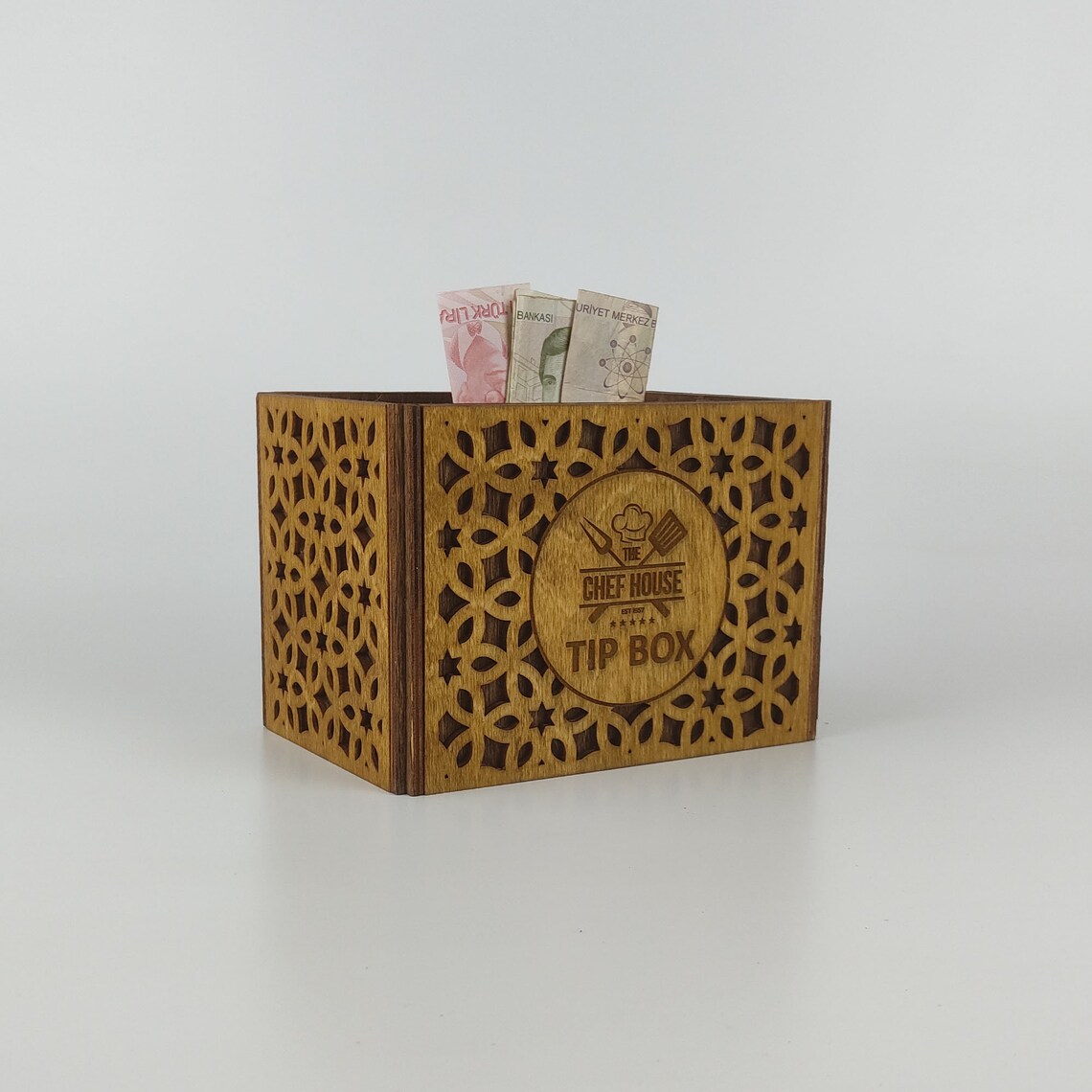 Personalized Wooden Tipping Box Restaurant Tip Box Custom - Etsy