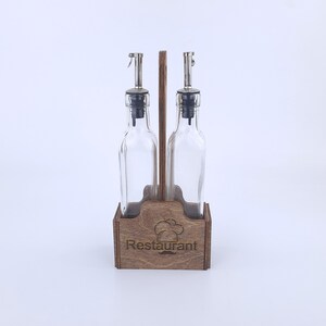 Rustic Wood Condiment Caddy With Logo, Salt Pepper Sugar Condiment ...