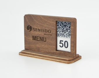 Scan for Menu Sign Custom QR Code Menu QR Code Tabletop Sign Scan for ...