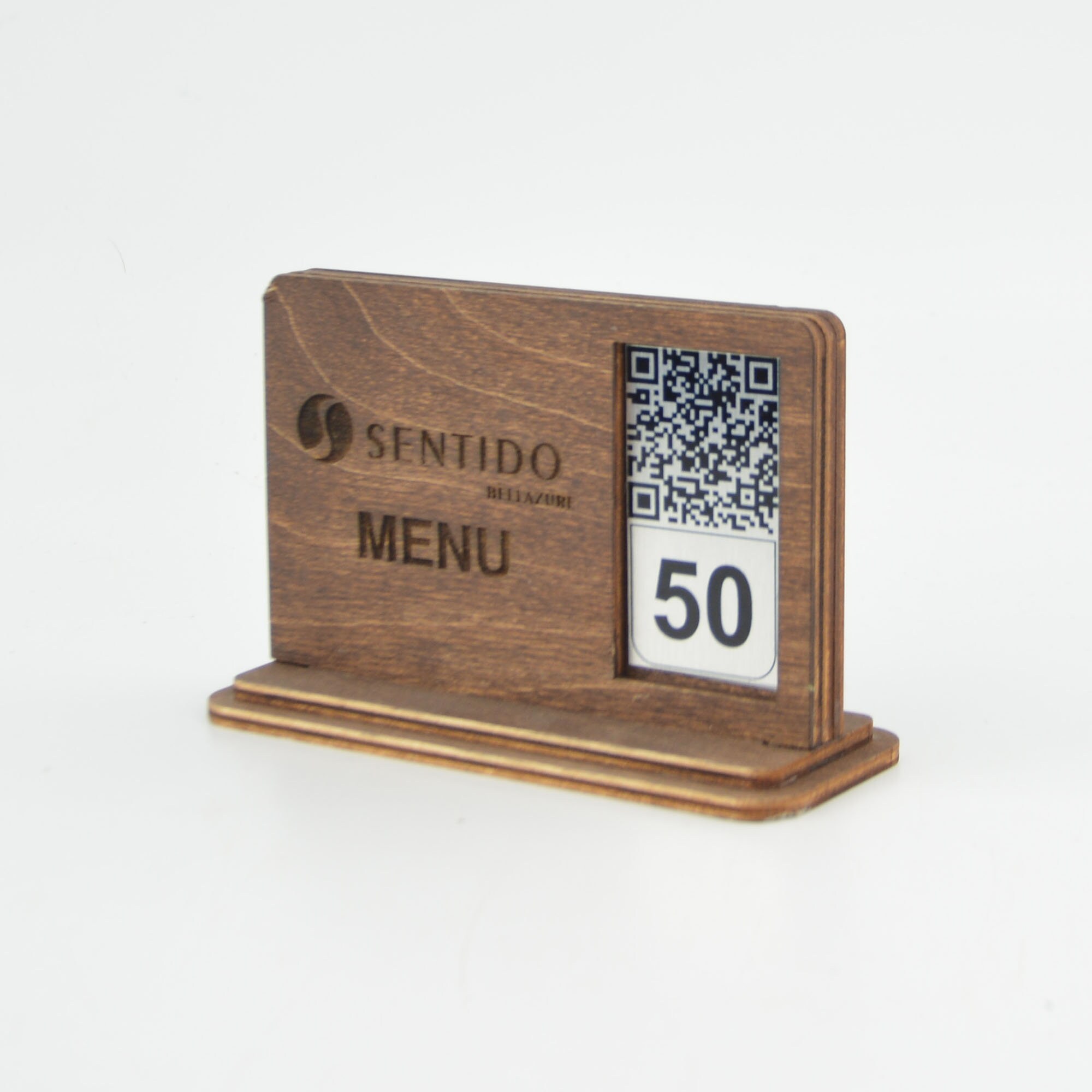 QR Code Menu Sign, Restaurant Menu, Wooden Table Menu, Scan for Menu ...