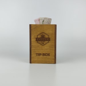 Personalized Wooden Tipping Box, Restaurant Tip Box, Custom Money Box ...