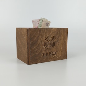 Personalized Wooden Tipping Box, Restaurant Tip Box, Custom Money Box ...