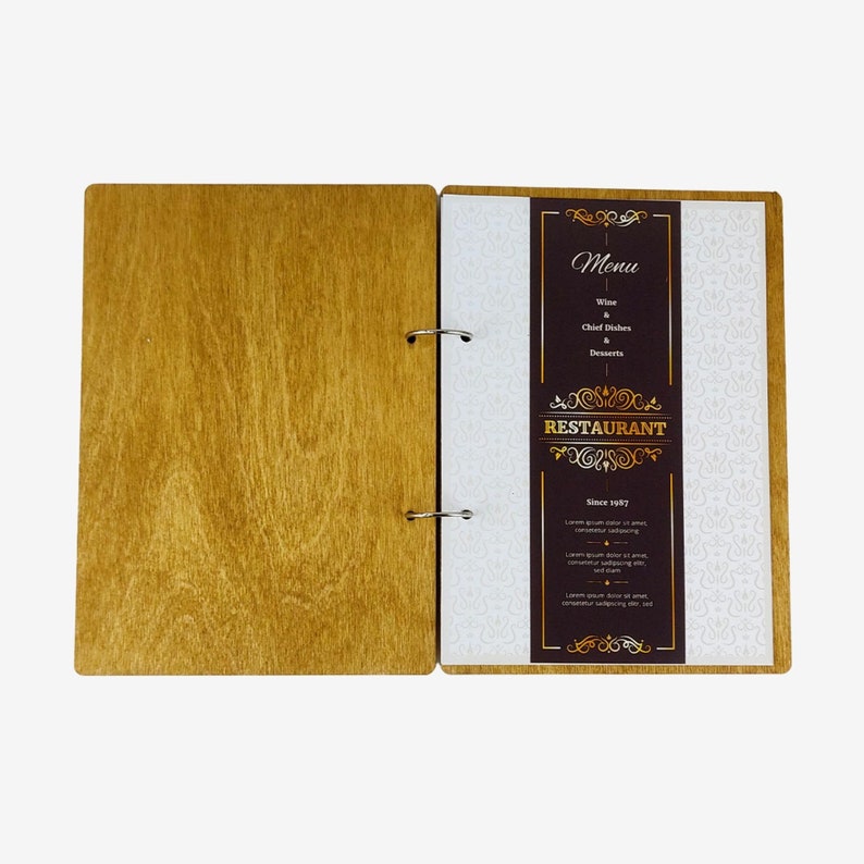 Wooden Menu Holder A5-A4 Engraved Menu Holder Restaurant - Etsy