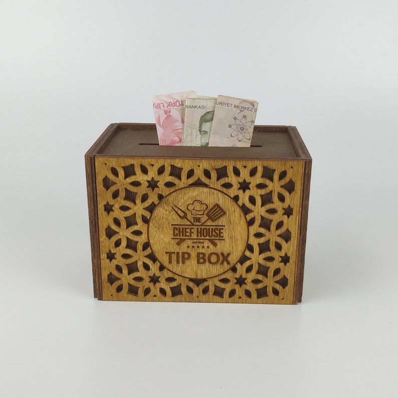 Personalized Wooden Tipping Box Restaurant Tip Box Custom - Etsy