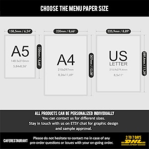 Wooden Menu Holder A5-A4, Engraved Menu Holder, Restaurant Menu Folder ...