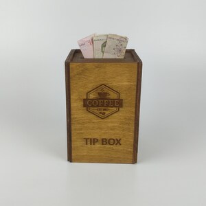 Personalized Wooden Tipping Box, Restaurant Tip Box, Custom Money Box ...