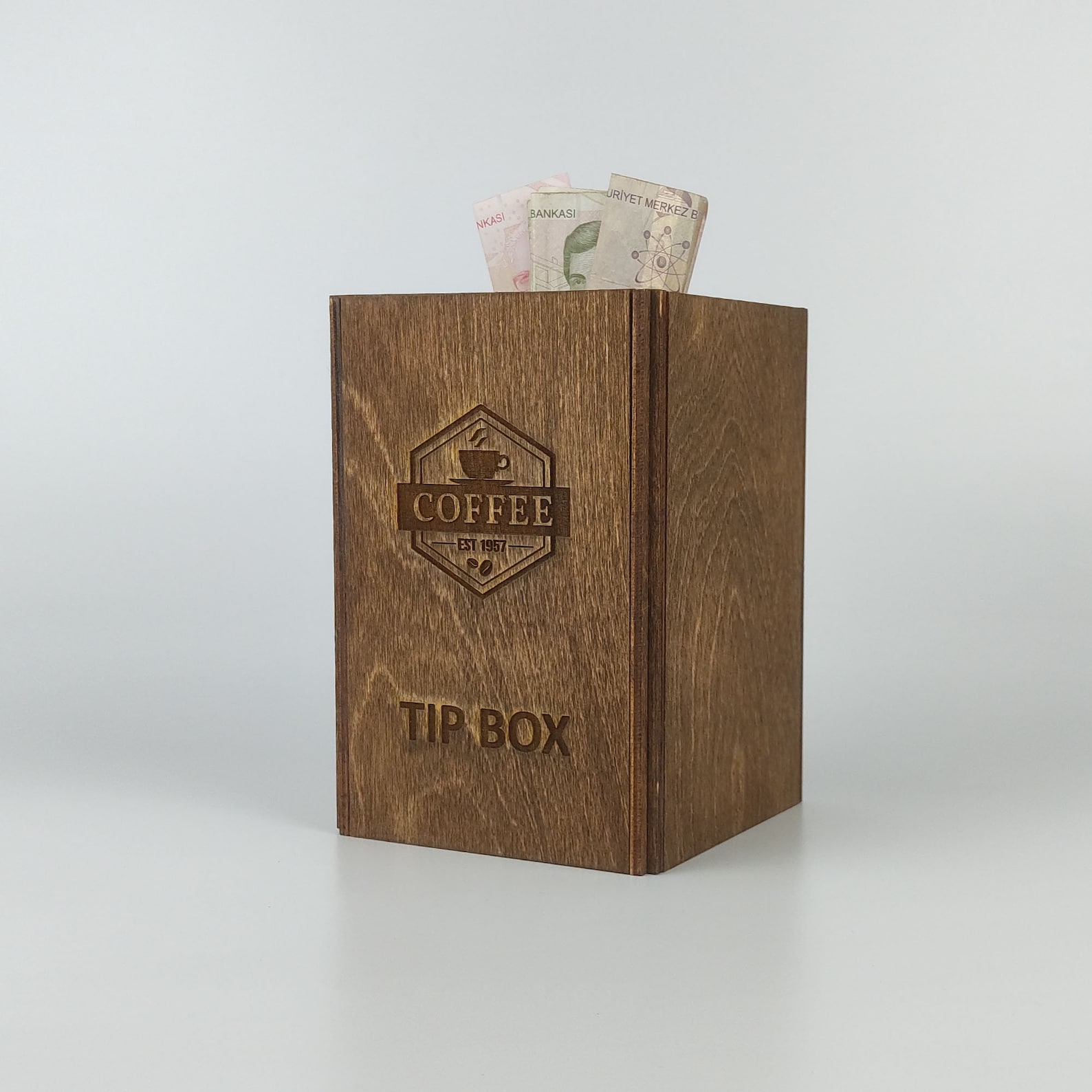 Personalized Wooden Tipping Box, Restaurant Tip Box, Custom Money Box ...