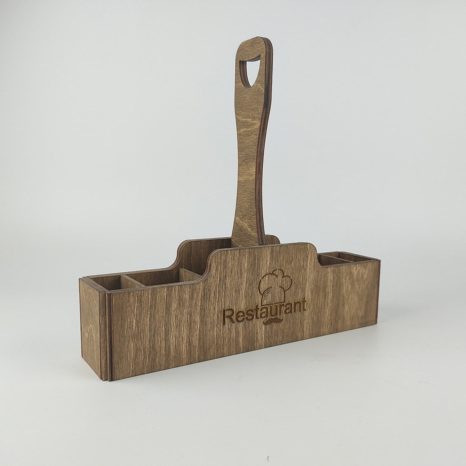 Rustic Wood Condiment Caddy With Logo Salt Pepper Sugar - Etsy